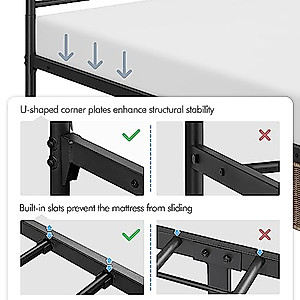 Yaheetech Queen Bed Frame, Metal Platform Bed with Modern Style Petal Accented Headboard, Mattress Foundation with Spacious Underbed Storage, No Box Spring Needed, Easy Assembly, Black Queen Bed