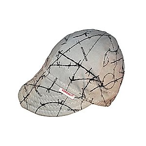 Comeaux Caps Reversible Welding Cap Grey Barbed Wire Size 7 1/2