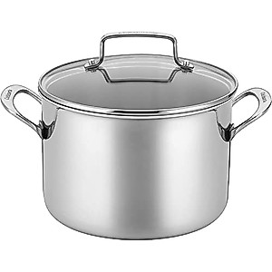 Cuisinart Classic Pots & Pans Set, 10 pcs Cookware Set with Saucepans, Saute pans, & Skillets- Tapered Rims for Drip Free Pouring & Cool Grip Handles, Stainless Steel, TPS-10