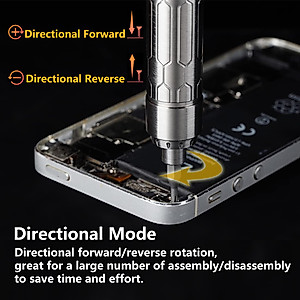 YKEY Original MINIWARE ES15S Mini Electric Power Screwdriver Rechargeable Portable Small Cordless Smart Motion Control with 24 Magnetic Bits OLED Screen Repair Tool for Phone Camera Laptop