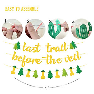 Last Trail Before The Veil Banner Garland for Mountain Bachelorette Party Decorations, Hiking Camp Bachelorette Party Supplies, Wedding Bridal Shower Party