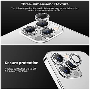 Tensea for iPhone 13 Pro - iPhone 13 Pro Max Camera Lens Protector, 9H Tempered Glass Camera Cover Screen Protector Metal Individual Ring for iPhone 13Pro 6.1 inch iPhone 13 ProMax 6.7 inch 2021
