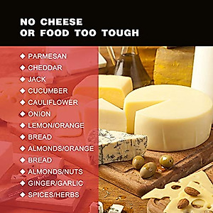 Cheese Grater Citrus Lemon Zester with Food Storage Container & Lid - Perfect For Hard Parmesan Or Soft Cheddar Cheeses, Ginger, Vegetables, Butter, Chocolate & Nutmeg (Black)