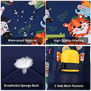 Kids Backpack for Boys Elementary Kindergarten Cute Lightweight zoo Dinosaur Preschool School Bag 16 inch Multifunctional Large Capacity Waterproof Durable Travel Backpack