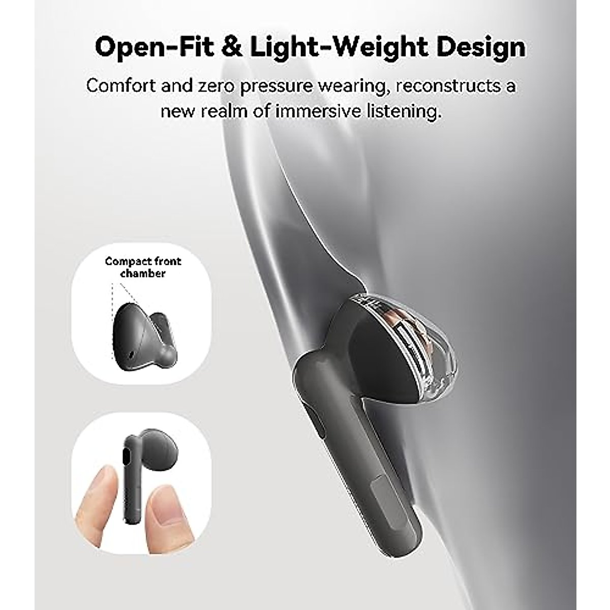 Edifier W320TN Adaptive Active Noise Cancelling Earbuds, LDAC & Hi-Res Audio Wireless, 6 Microphones AI Call Noise Cancellation, in-Ear Detection, App Control, Fast Charge, IP54, Bluetooth 5.3 - Gray