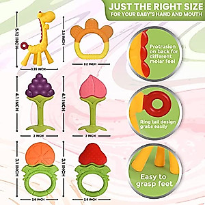 Baby Teething Toys for Newborn Infants (6-Pack) Freezer Safe Infant and Toddler Silicone Teethers Soothe Babies Gums, Perfect Baby Gift