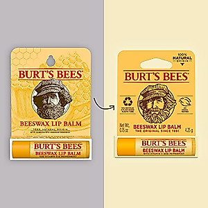 Burt's Bees 100% Natural Origin Moisturizing Lip Balm, Original Beeswax with Vitamin E & Peppermint Oil 0.15 Ounce Tube