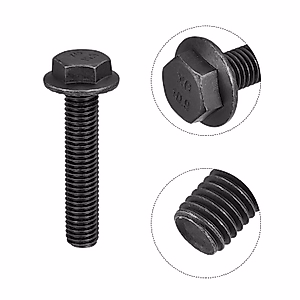 uxcell M12-1.75x60mm Hex Serrated Flange Bolts 10.9 Grade Carbon Steel Screws 6pcs