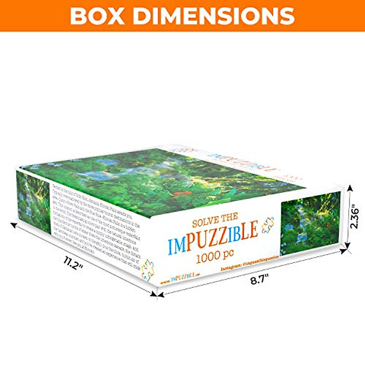 imPUZZibLE Puzzles - Jamaica Waterfall - Difficult 1000 Piece Jigsaw Puzzle for Adults, Teens, Kids - Hard - Best Pieces for Adult and Kids - Hobbies - Bucketlist Locations