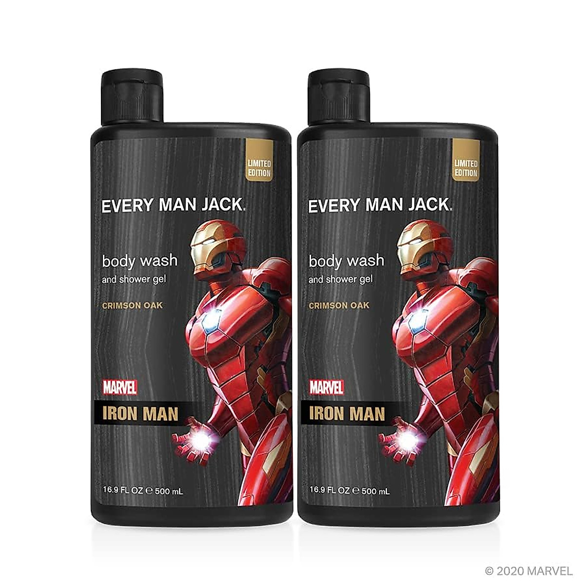 Every Man Jack Body Wash - Marvel Iron Man | 16.9-ounce Twin Pack - 2 Bottles Included | Naturally Derived, Parabens-free, Pthalate-free, Dye-free, and Certified Cruelty Free
