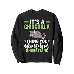 Chinchilla Animals Funny Pet Cute Rodent Cage Wheel Sweatshirt