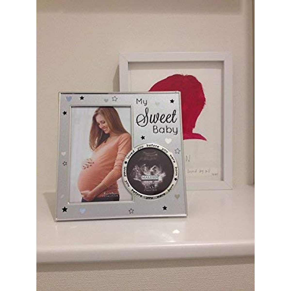Malden International Designs 5408-20 My Sweet Baby Ultrasound Photo Picture Frame, 4x6, Silver