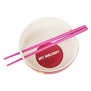 Bioworld My Melody Character Face 20 oz Ramen Bowl With Chopsticks