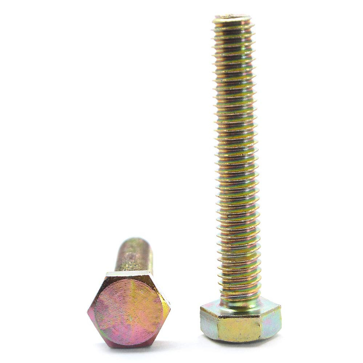 5/16-18 x 2 1/2 Coarse Thread Grade 8 Hex Tap (Full Thread) Bolt Alloy Steel Yellow Zinc Plated Pk 100