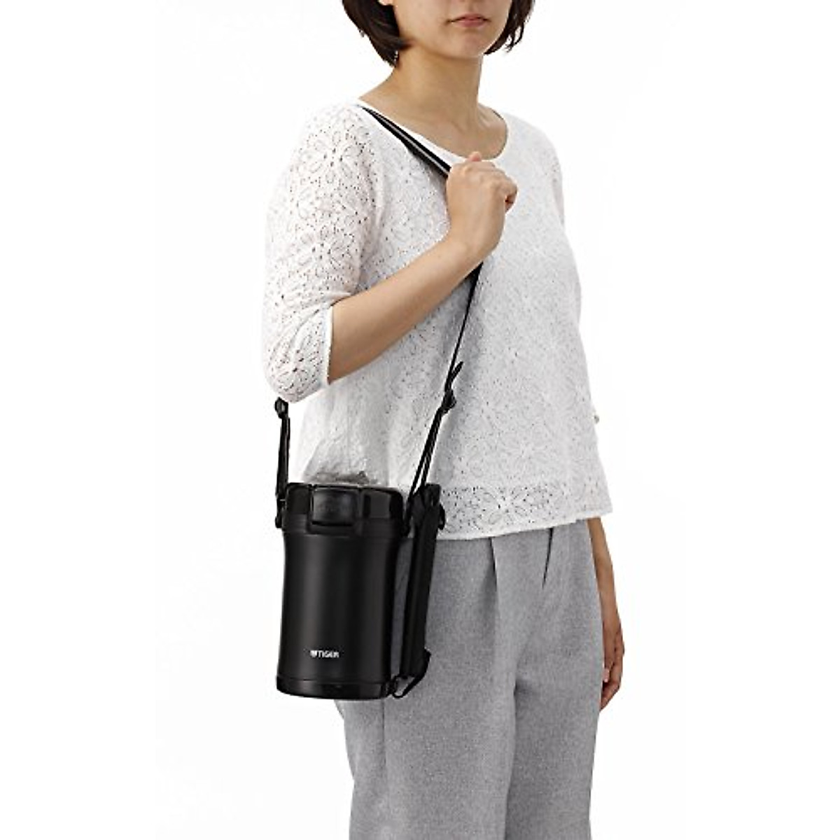 TIGER Thermos LWU-A202-KM Tiger Thermos Thermal Lunch Box, Stainless Steel, Lunch Jar, Rice Bowl, Approx. 4 Cups, Black