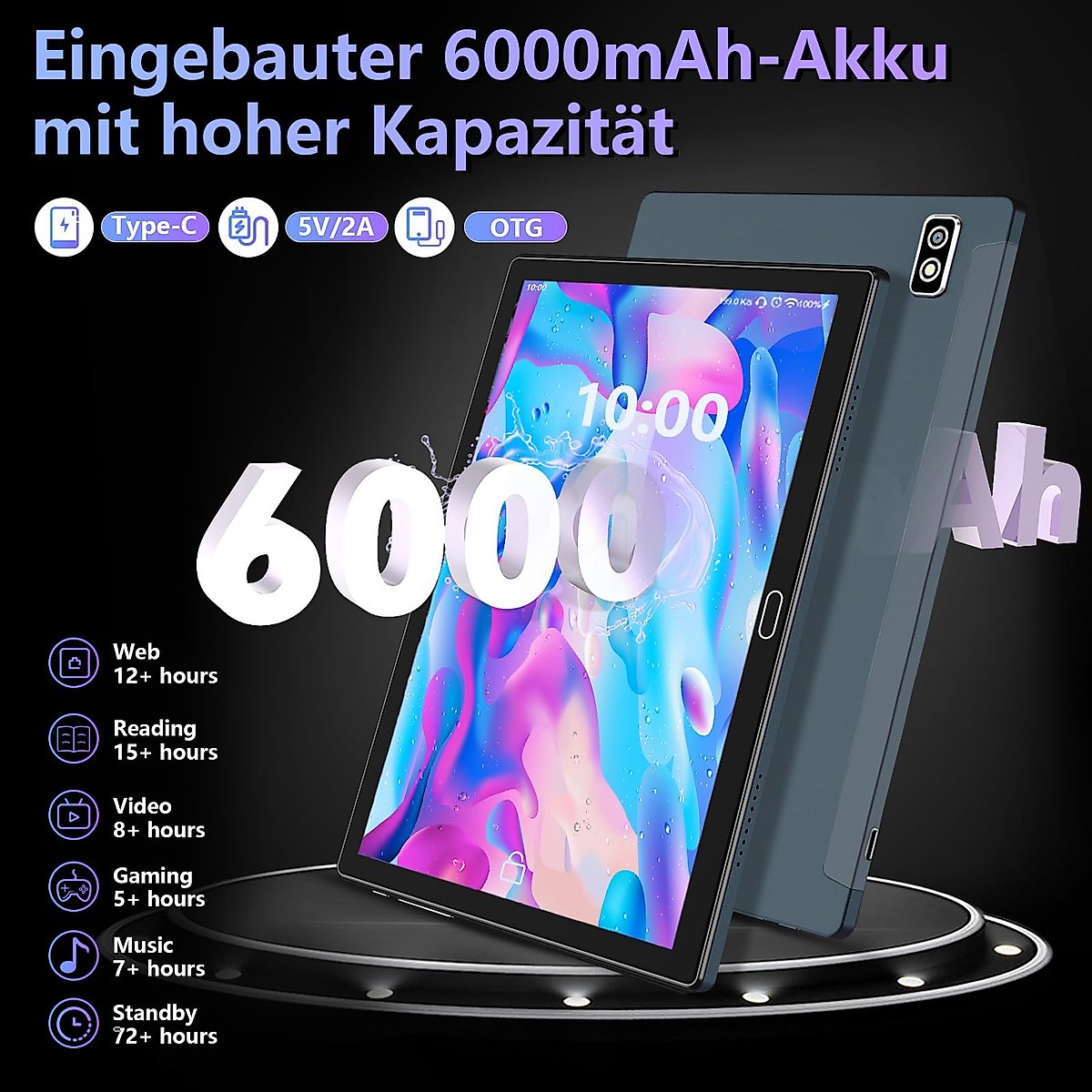 2024 Newest 10 Inch Tablet,3 in 1 Tablet with Keyboard Mouse pen, Android 13 Tablet 4G Cellular with 2 SIM 1 SD-64GB ROM TF Max 512GB,Octa-Core,1080 FHD,13MP,GMS-Zertifizierung,GPS/ WIFI/ BT(Grey)