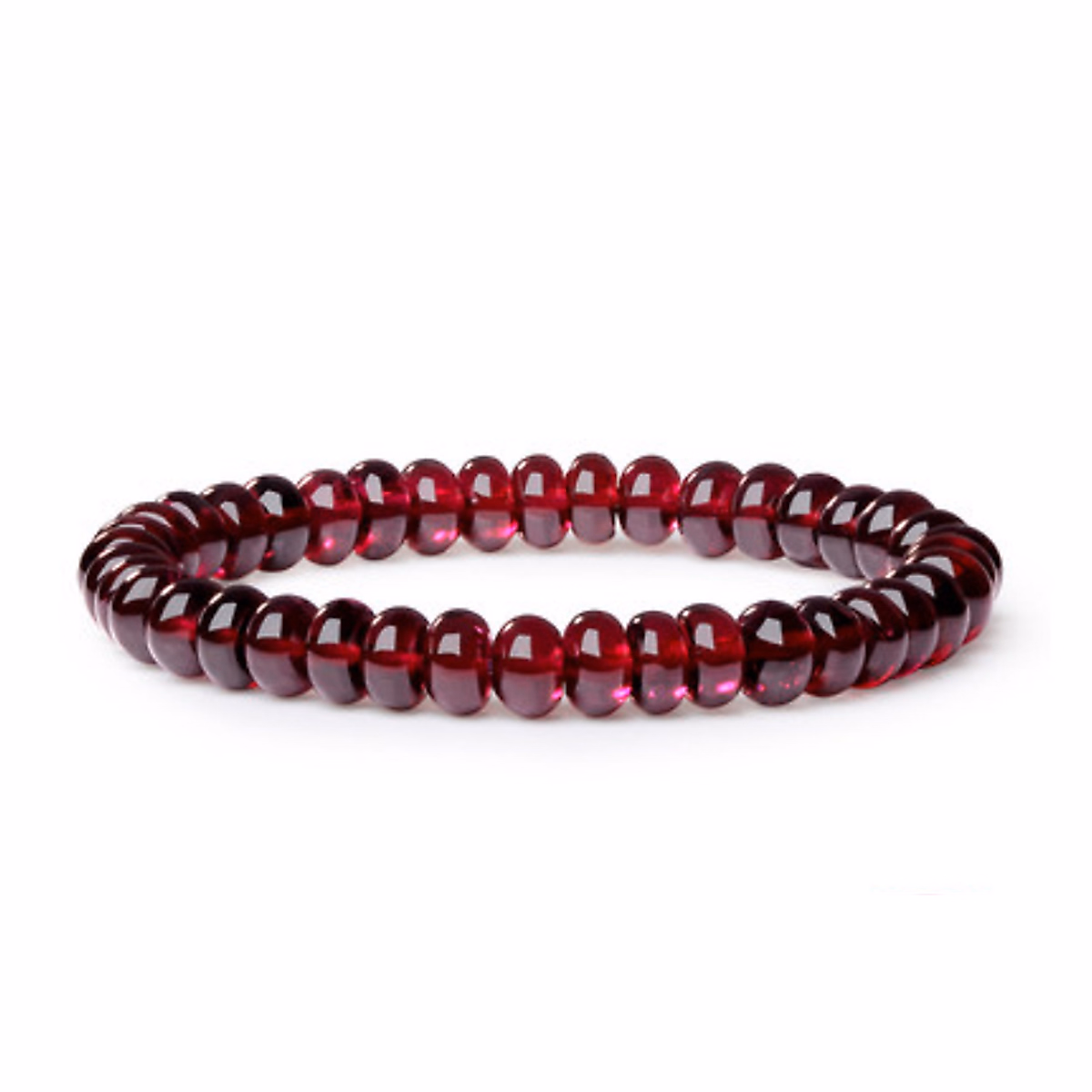 LiZiFang Wholesale 6mm-8mm Genuine Natural Garnet Gemstone Crystal Bead Bracelet (6mm)
