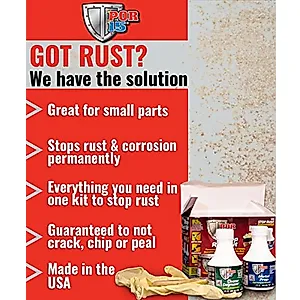 POR-15 Stop Rust Kit, Non-Porous Coating Seals and Protects Metal from Rust and Corrosion, Gloss Black