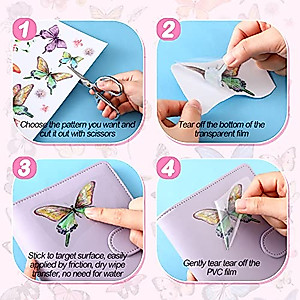 4 Sheet Roses Rub on Transfer Spring Flower Butterfly Vintage Iron on Transfers 11.8 x 7.9 Inch Furniture and Craft Decals for Spring Home Party Decor Wood DIY Arts Crafts(Butterfly)