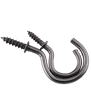 Huixuan Antique Brass Plated Ceiling Hooks for Hanging Cup Mug Rubbed Bronze,1/2 Inch,80-Pack