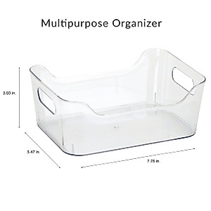 Simplify 3 Pack Small, Super Clear Storage Tote Bin