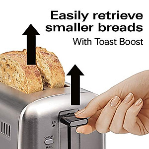Hamilton Beach Professional 22991 Toaster with Deep & Wide Slots for Artisan Bread & Bagel and Sure-Toast Technology, Auto Shutoff, 2-Slice, Stainless Steel