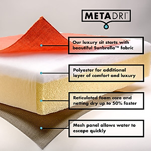 METADRI Chaise Lounge Outdoor Cushion, 23" W x 75" L x 2.5" H, Cast Coral