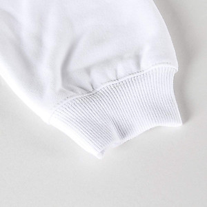 Artfish Women's Crewneck Long Sleeve Workout Casual Cropped Teen Loose Sweatshirts White M