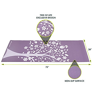 ProsourceFit Yoga Mats 3/16” (5mm) Thick for Comfort & Stability with Exclusive Printed Designs