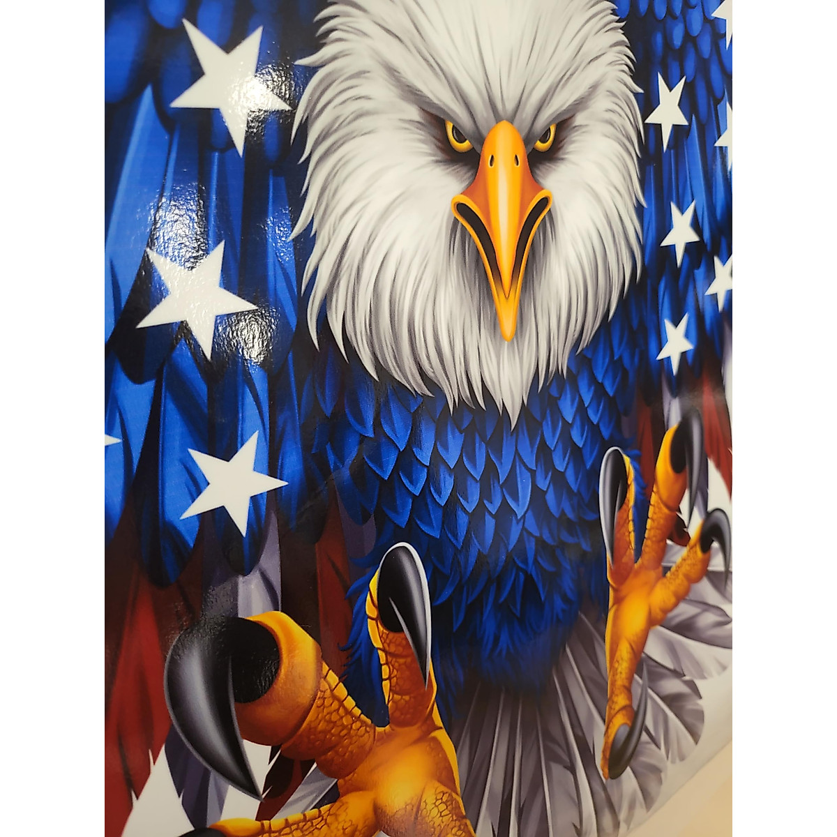 Pack of 2 Bald Eagle American Flag Sticker Decal for Car Truck Window Bumper Wall - 4" x 3.6" Safe for Vehicle Paint - American Made - Free 3M Peel and Stick Vinyl