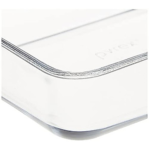 Pyrex 3-Cup Single Rectangular Food Storage Container with Lid, Non-Toxic, BPA-Free Lid, Tempered Non-Pourous Glass, Microwave, Dishwasher, Freezer and Oven Safe, Red