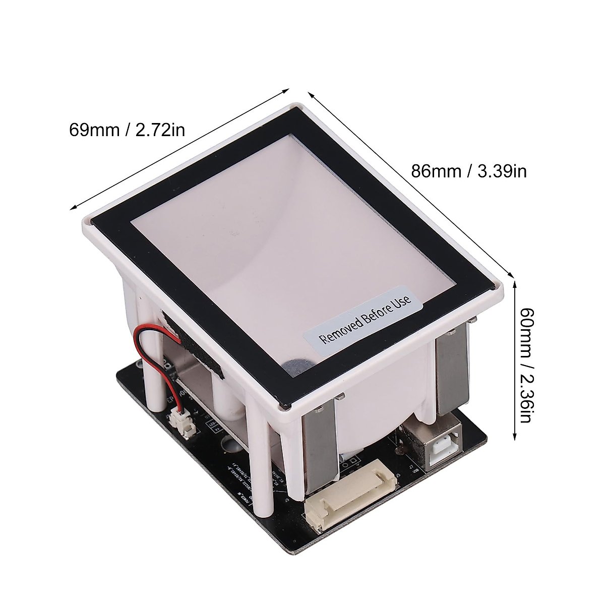 Embedded Barcode Reader, Automatic Sensing 5V-20V Compact Barcode Scanner 1D 2D USB Serial Port for Vending Machine Guidance Machine