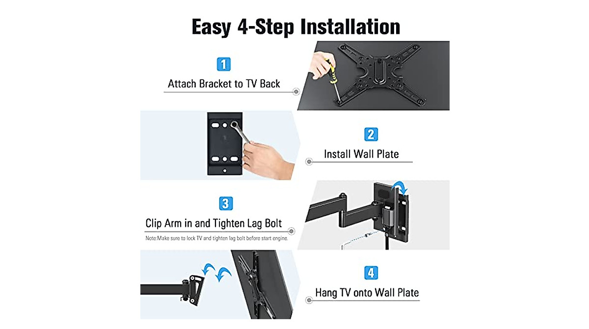 Mounting Dream Lockable RV TV Mount for 13-43 inch TVs | Full Motion