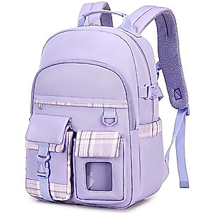 abshoo Kids Backpack For School Girls Kindergarten Elementary Bookbag School Bag (Purple)
