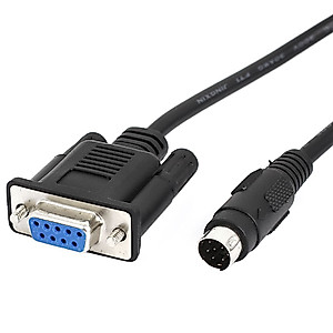 uxcell DB9 9 Pin Female to Mini Din 8 Pin Male Converter PLC Cable Cord 2.4M 8Ft