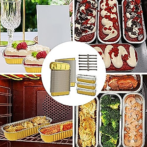 WOPPLXY 100 Pcs Mini Cake Pans with Lids, 6.8 Oz Mini Loaf Pans with Lids and Spoons, Aluminum Foil Mini Loaf Baking Pans Disposable Cake Pans with Lids for Cake Bread Muffin Wedding Birthday Party