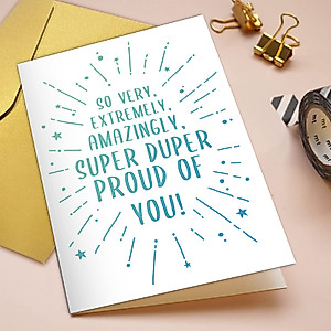 Qiliji Cute Proud of You Card, Congratulations Card for New Job, Promotion, Graduation, Exam Pass, Proud Encouragement Card