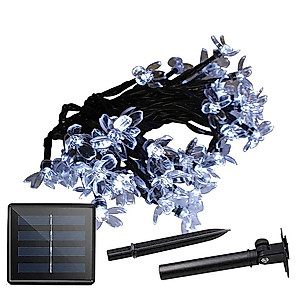 Flystoo Solar String Light Waterproof Christmas Party Fairy Lights Outdoor Solar Lamp for Home Garden Patio Yard (Emitting Color : Solar Light White)
