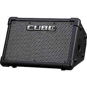 Roland Cube Street EX 4-Channel 50-Watt Battery-Powered Amplifier Bundle with Roland CB-CS2 Carrying Case, Microphone, Instrument Cable, Batteries, and Austin Bazaar Polishing Cloth