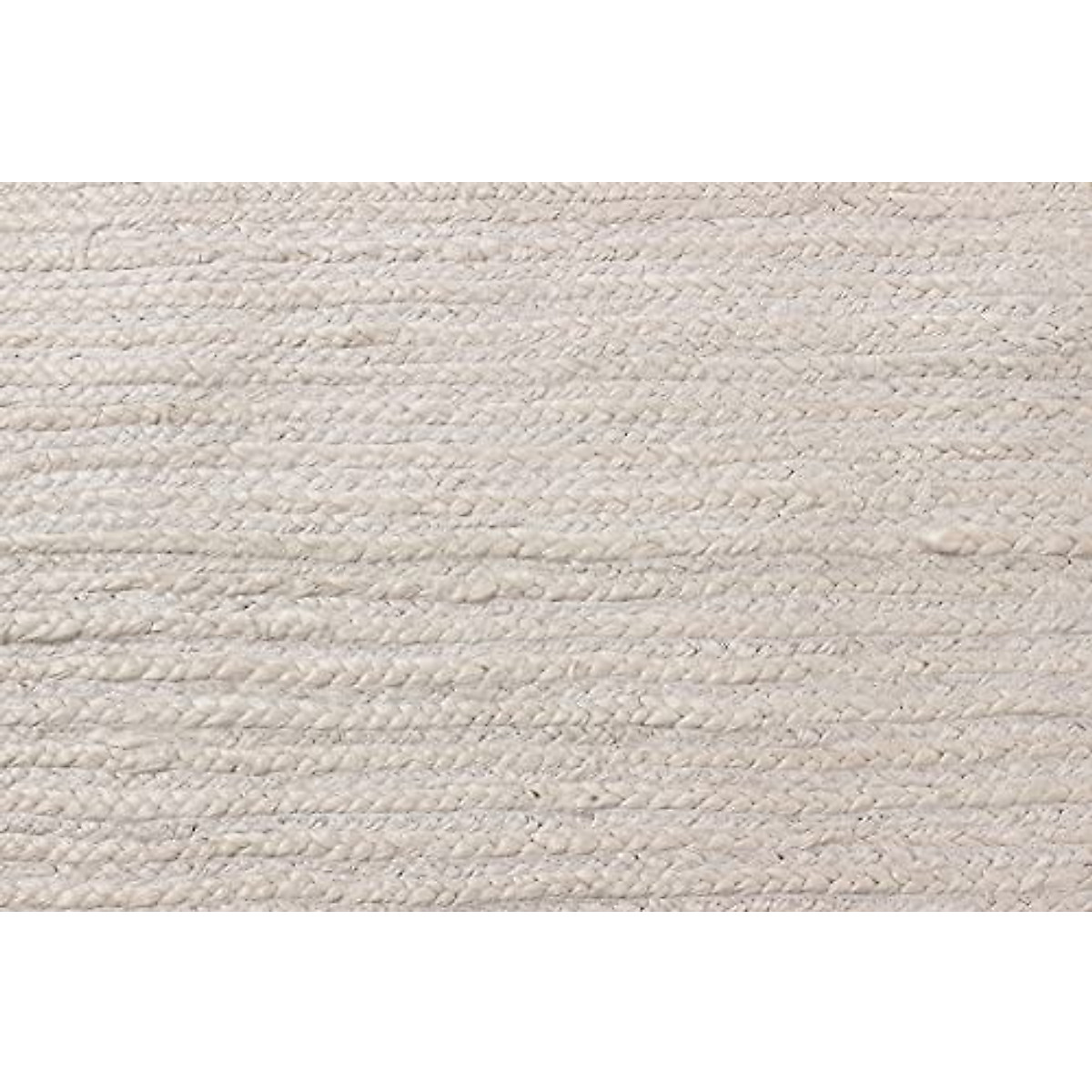 CASAVANI 100% Handmade Natural Jute Rugs Geometric White & Beige Hand Braided Rag Rug Best Uses for Living Room Bedroom Entryway Laundry Room Doorway Door Mate 4x8 6x8 5x5 Feet Square
