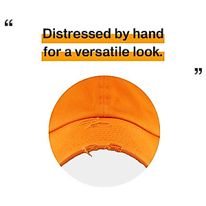 KBETHOS KBE-VINTAGE ORG Vintage Washed Cotton Baseball Cap, Orange