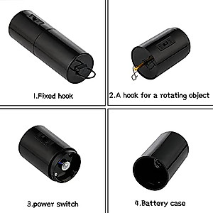 Hanging Black Rotating Motor Wind Spinner Motor Mobile Battery Operated Motor Multi-Purposes Rotatable Hook for Garden Decoration Accessory Supplies (1)