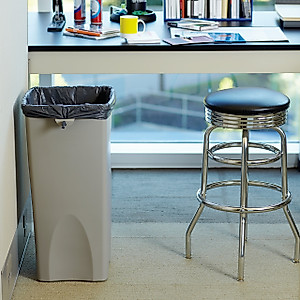 Rubbermaid Commercial Products Untouchable Square Trash/Garbage Can, 23-Gallon, Beige, Wastebasket for Outdoor/Restaurant/School/Kitchen