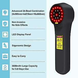 GOVW Cold Laser Therapy for Dogs, 4x980nm+4x810nm+16x660nm, Cold Laser for Horses, Veterinary Laser Therapy Machine, Pet Laser Therapy, Cold Laser Therapy Pain Relief Device for Animals Like Cats