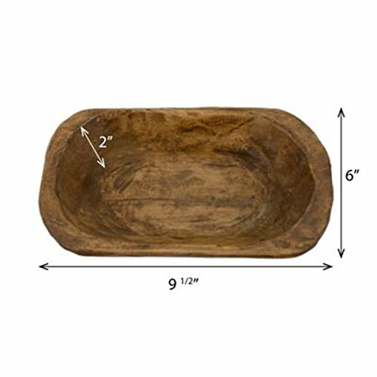 Dox + Lamb Cashmere Sandalwood Rustic Wooden Bowl Candle | Handmade Wood Bread Bowl Candle 3-Wick Soy Wax | Distressed Dough Bowl Candle | Modern Farmhouse Decor Table Centerpiece