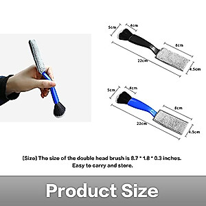 Rsept Soft Car Detailing Brush,Double Head Brush for Car Clean,Car Detailing Brushes Exterior,Double Ended Portable Cleaning Brush Mini Hand Held Magic Brush Duster for House, Car, Office (Black)