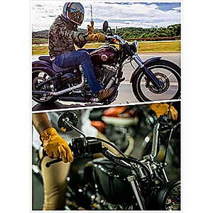 KIM YUAN Leather Work Gloves Perfect for Gardening/Cutting/Construction/Motorcycle, Men & Women M