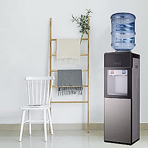 Top Loading Water Cooler Dispenser, Axonl Holds 3-5 Gallon Bottles Compressor Cooling Water Dispenser Hot&Cold Water Cooler Dispenser Safety Lock&Storage Cabinet Home Office School, Grey VWD0003AGR