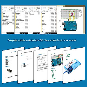 UNIROI Ultimate Starter Kit Compatible with Arduino IDE 328P Control Board, 260 Pages Detailed Tutorial, 217 Items, 51 Projects, Breadboard with Arduino IDE Starter Kit