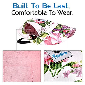 Pawaboo Dog Baseball Cap, Adjustable Dog Outdoor Sport Sun Protection Baseball Hat Cap Visor Sunbonnet Outfit with Ear Holes for Puppy Small Dogs, XL, Floral Purple